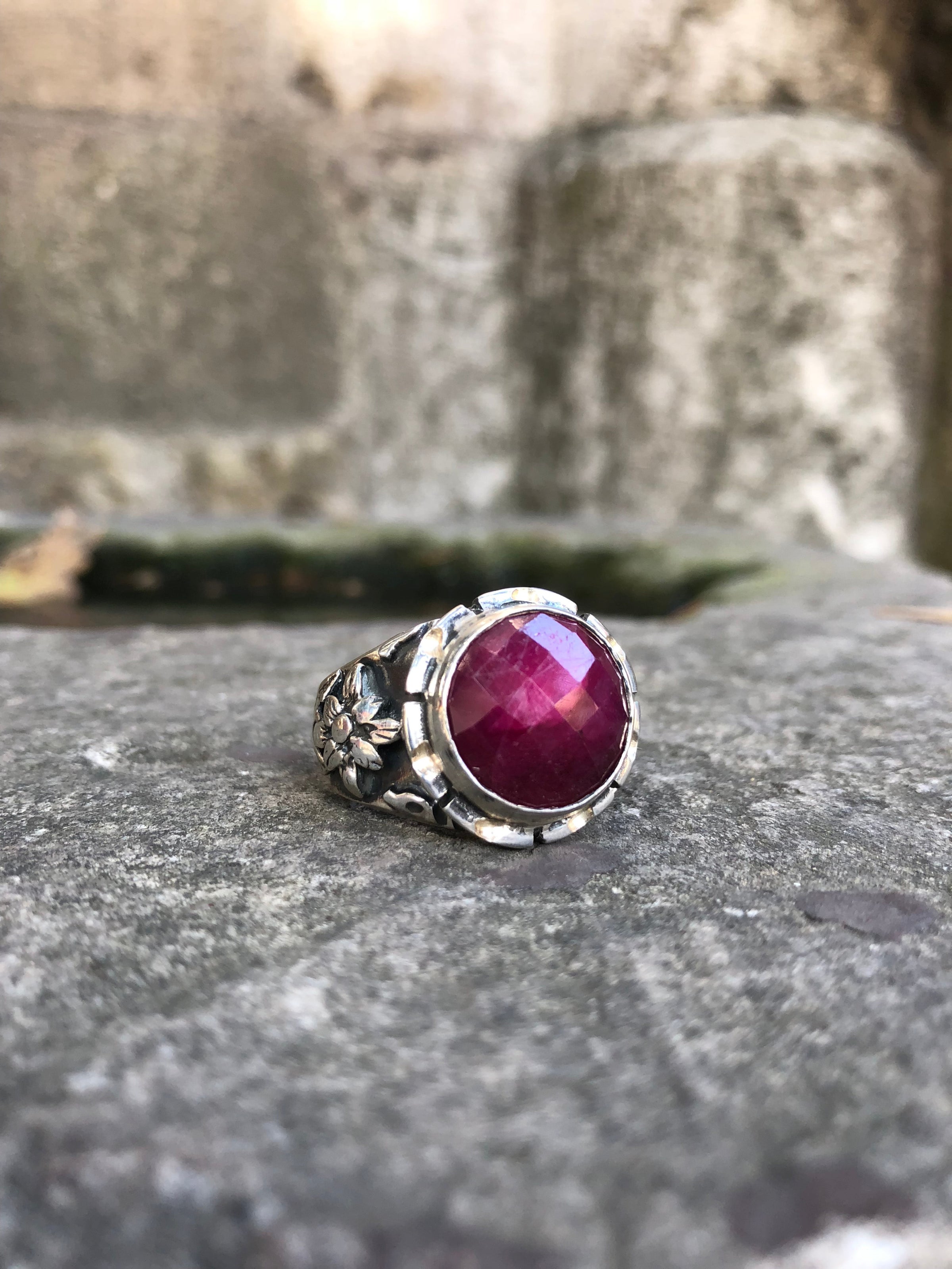 Ruby Stone Ring Men